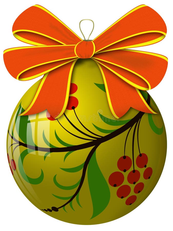 New Year S Sphere with a Bow Stock Illustration - Illustration of ball ...