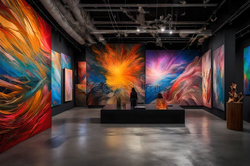 A New Year S Themed Art Gallery with Abstract Paintings, Sculptures ...