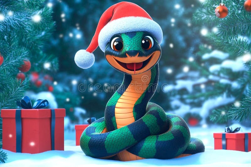 New Year S Wooden Snake. New Year Concept Stock Illustration ...