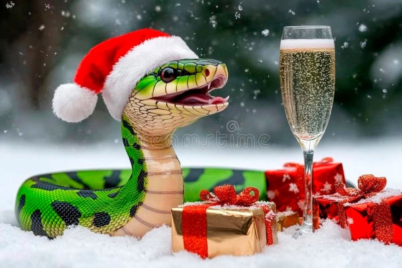 New Year S Wooden Snake. New Year Concept Stock Illustration ...