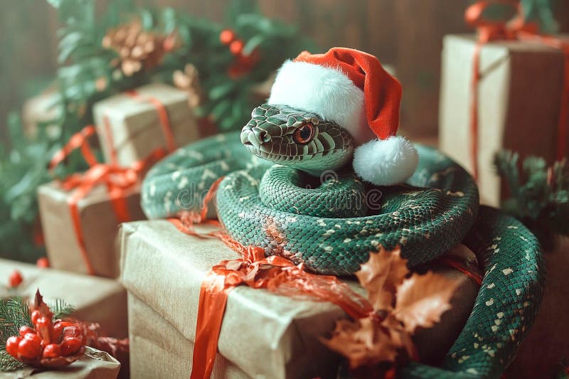 New Year S Wooden Snake. New Year Concept Stock Illustration ...