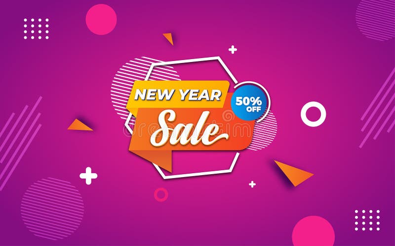 New Year Sale Banner, Sale Banner Promotion Template Design Stock ...