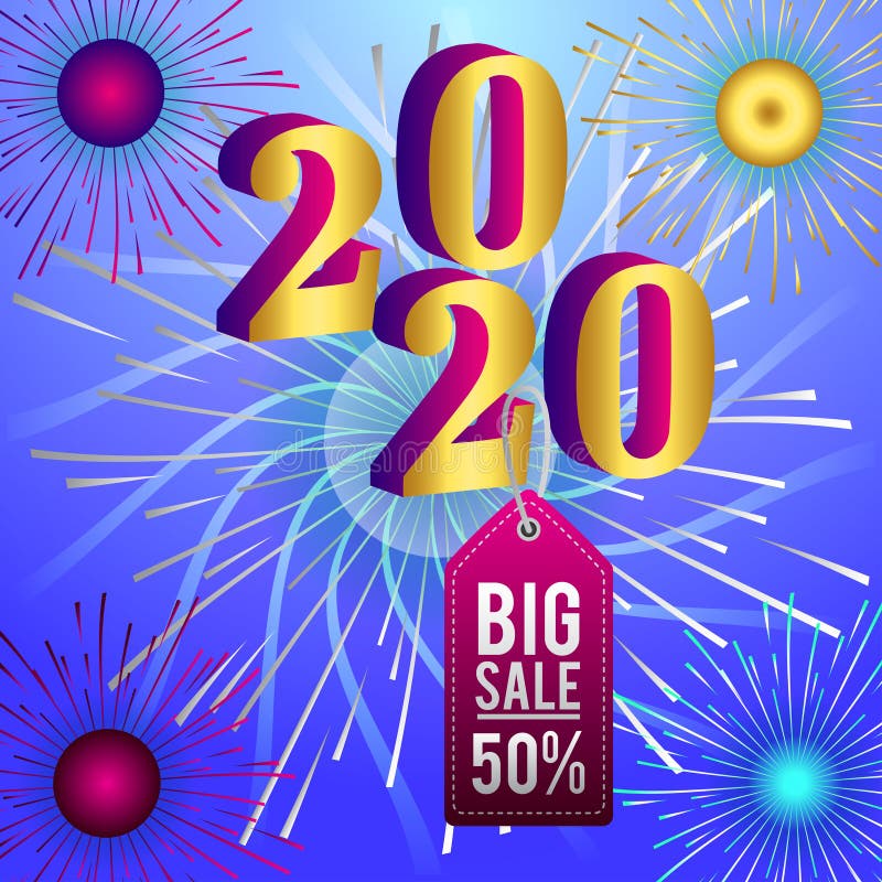 New year sale offer design stock vector. Illustration of 2020 - 166091203