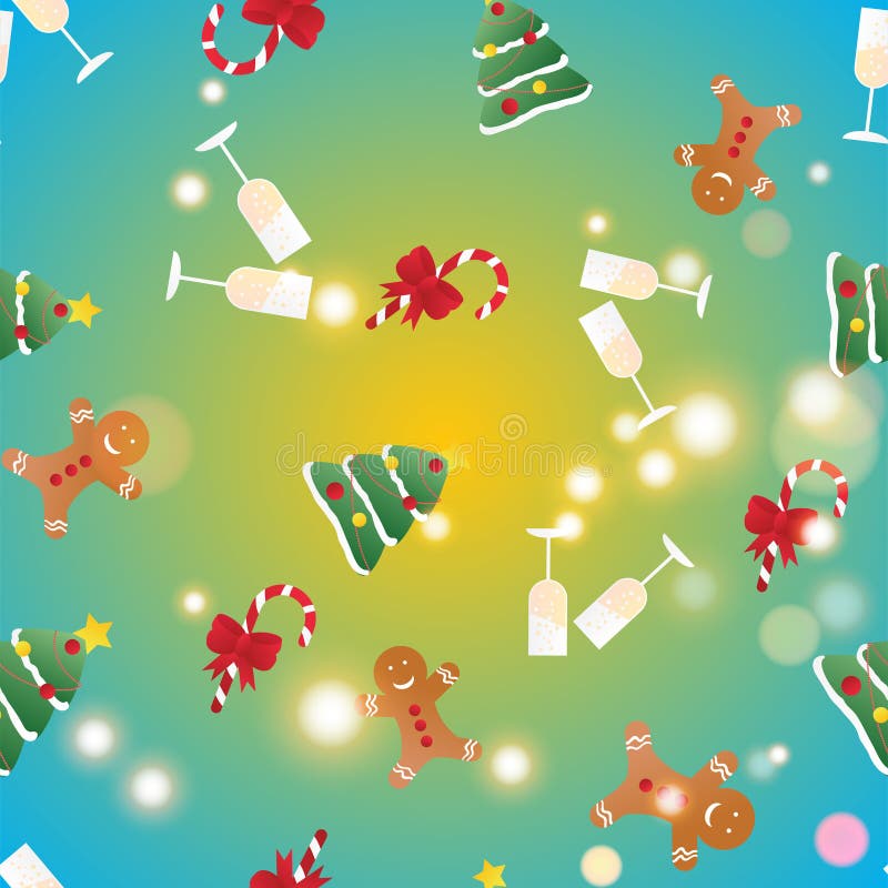 New Year Seamless Pattern. Endless Christmas Template Stock Vector ...