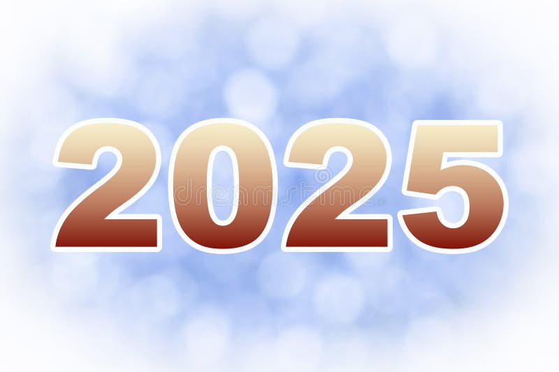 New Year 2025 Sign Against Light Blue Bokeh Background Stock ...