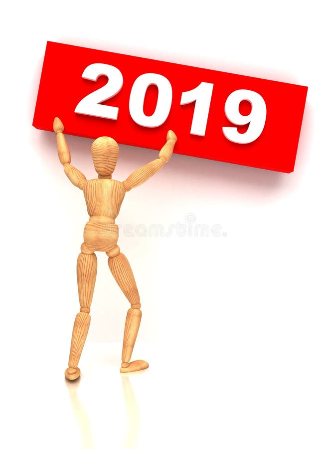 New Year 2019 sign stock illustration. Illustration of concept - 110603088