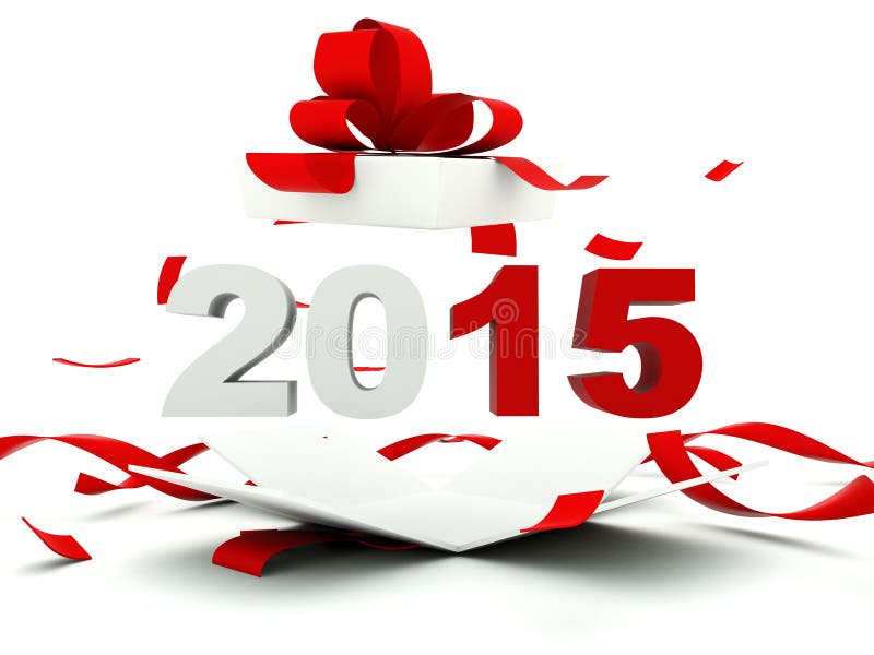 2015 New Year Sign Inside the Present Stock Illustration - Illustration ...