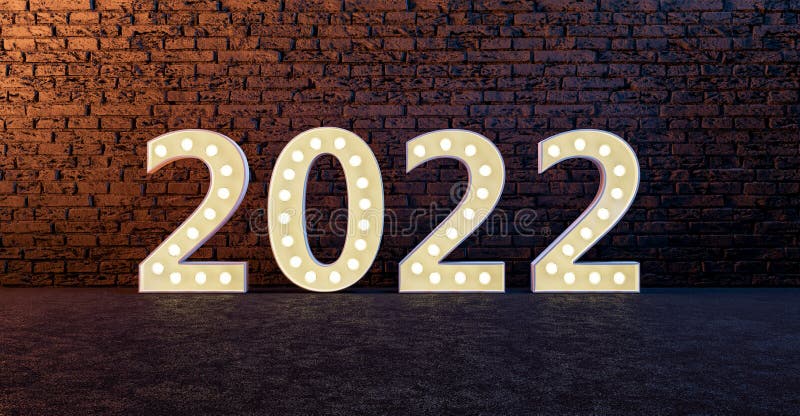 New Year 2022 Sign with Solar Panels, Wind Turbines and Recycling ...