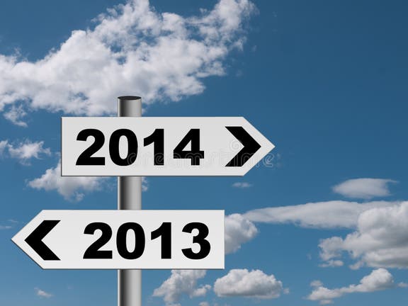 New Year Signpost Background - Future Direction 2014 Stock Photo ...