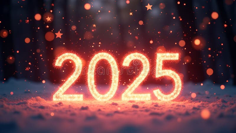 2025 New Year in the Snow. Concept of Celebration, Hope, and Future ...