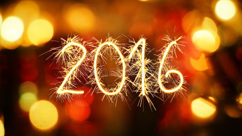 2016 New Year Sparkler Greeting Stock Illustration - Illustration of ...