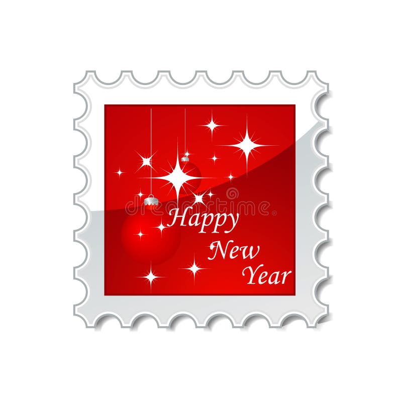 New Year stamp stock vector. Illustration of postage - 12146410