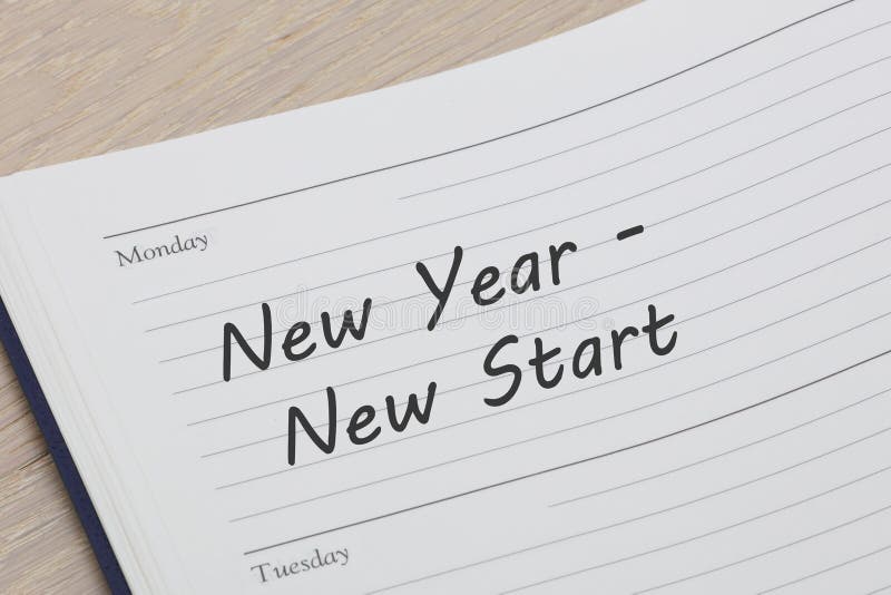 New Year New Start Diary Reminder Entry Stock Image - Image of ...
