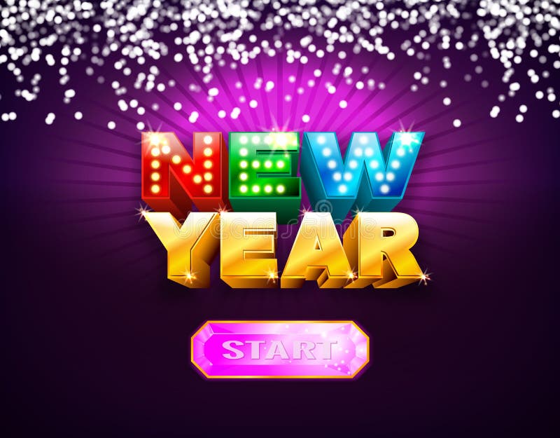 New Year Start. Gold Shining Pattern. Vector Illustration. Stock Vector ...