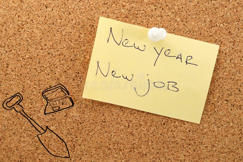 New year sticker new job stock photo. Image of handwriting - 48201002