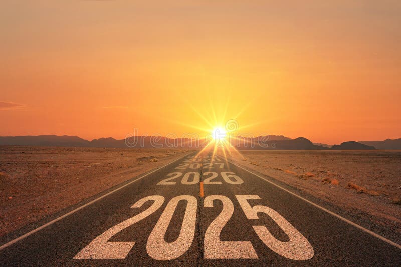 New Year 2025 or Straight Forward Concept. Text 2025 Written on the ...