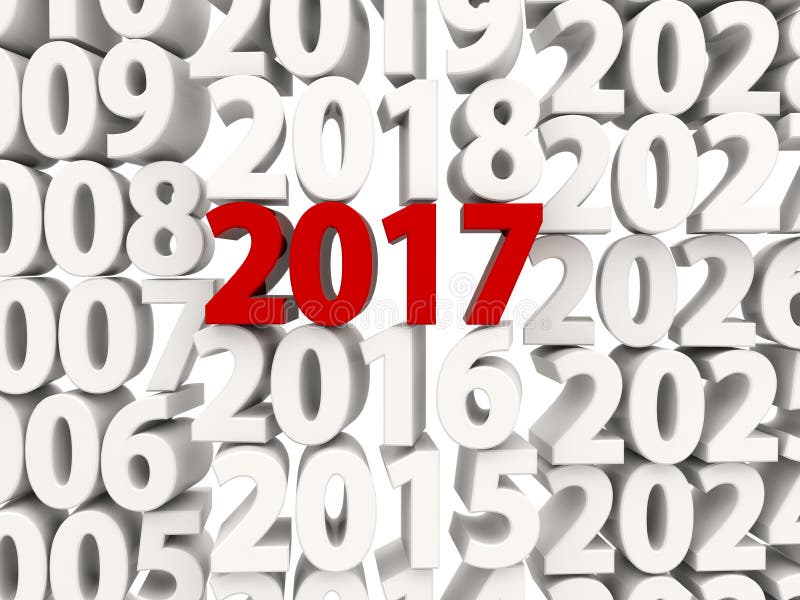 2017 New Year Symbol on Top of Other Years Stock Illustration ...