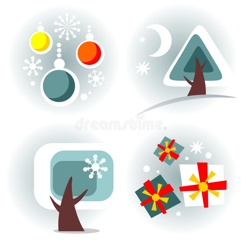 New Year symbols set stock vector. Illustration of concept - 17685059