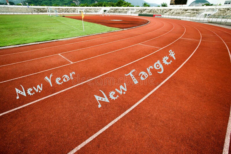 New Year New Target Concept on Running Track Stock Image - Image of ...