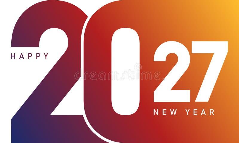 2027 New Year Template Design with Dark To Light Color Combination ...