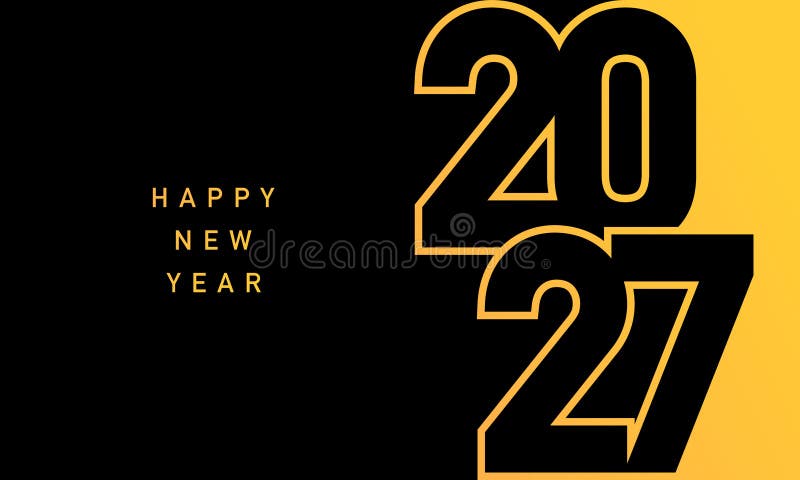 2027 New Year Template Design with Blue Colour Number on White ...