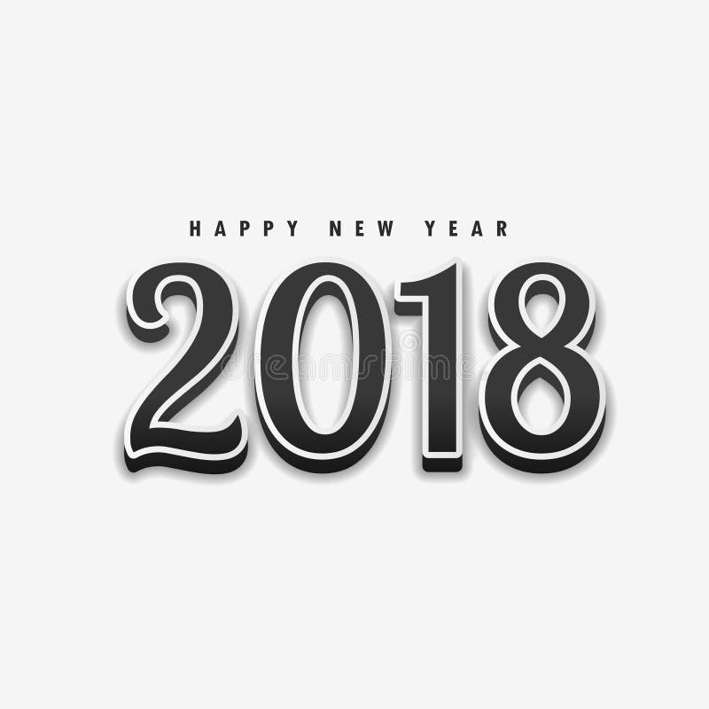 New Year 2018 Text in Black Design Stock Vector - Illustration of year ...
