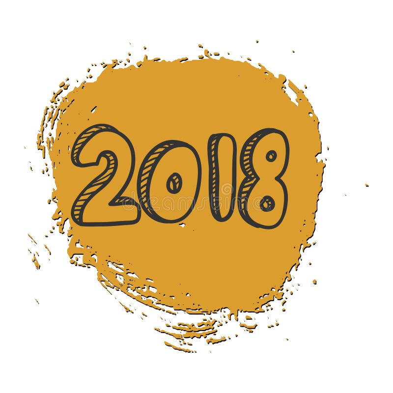 New Year 2018 Text Design . Hand Lettering Design Stock Vector ...
