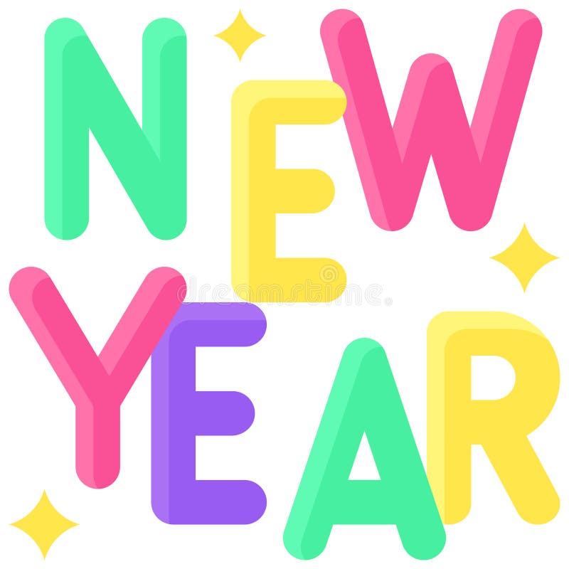 New Year Text Icon, New Year Realated Vector Stock Vector ...