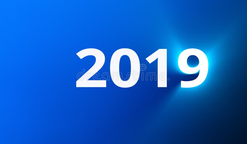 New Year 2019 Text with Lighting Effect Stock Illustration ...