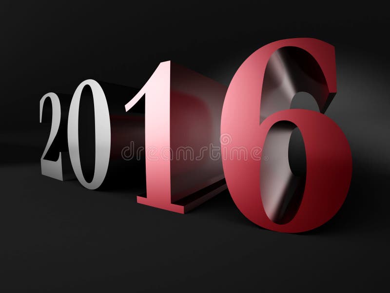 New Year 2016 Text Numbers on Black Background Stock Illustration ...