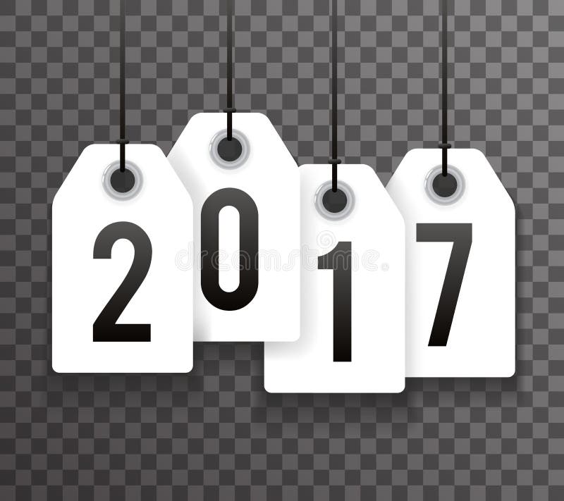 New Year 2017 Text Symbol Labels Icon Background Template Stock Vector ...