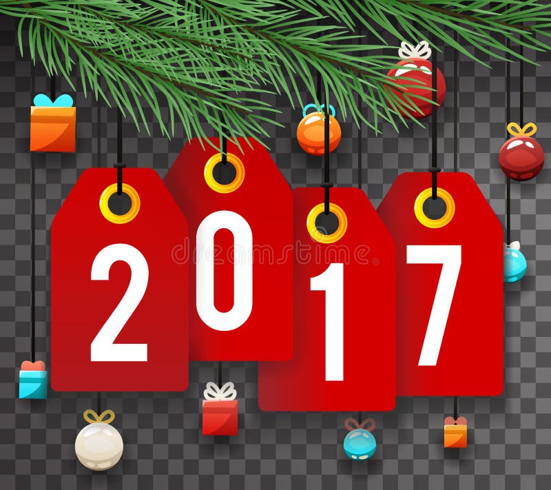 New Year 2017 Text Symbol Labels Icon Background Stock Vector ...