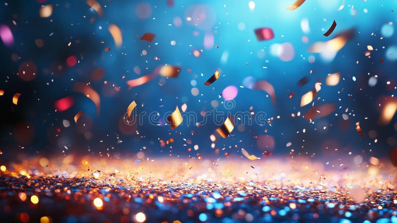 New Year Theme Backround Wallpaper, Festive with Confetti Effect Stock ...