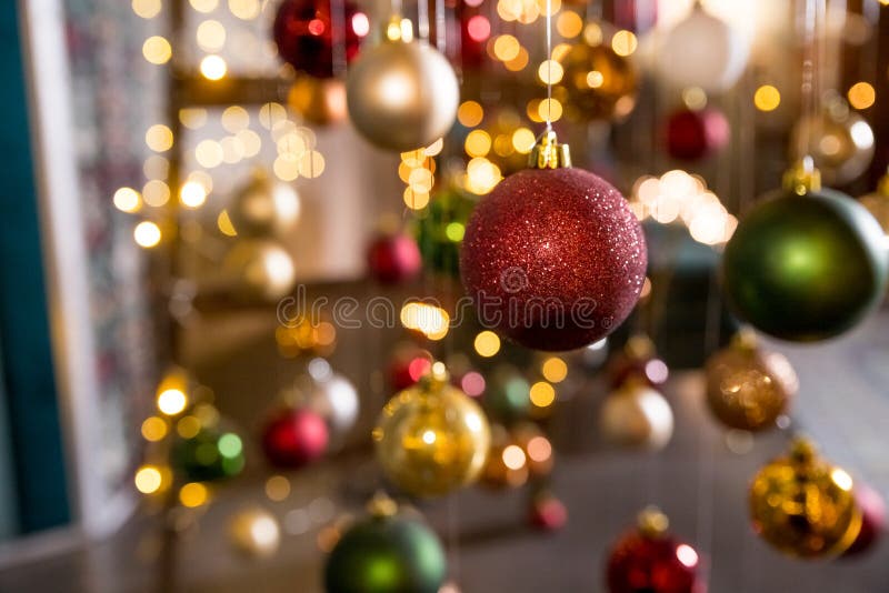 New Year Tree Art Installation Made with String Lights and Christmas ...