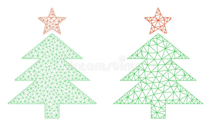New Year Tree Icon - Vector Polygonal Mesh Stock Vector - Illustration ...
