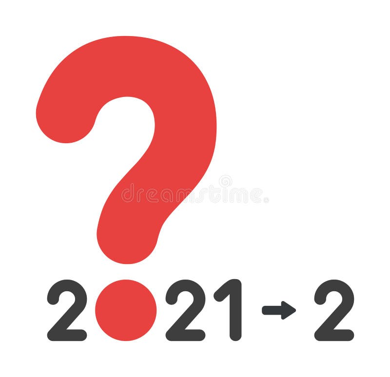 New Year Vector Concept, Question Mark instead of Zero, from 2021 To ...