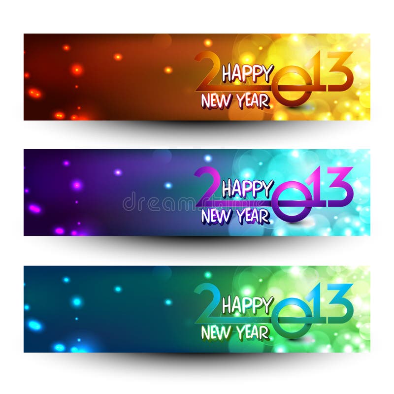 New Year Website Header and Banner Set. Stock Illustration ...