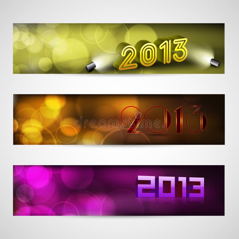New Year Website Header and Banner Set. Stock Illustration ...