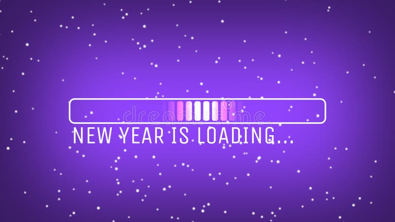 New Year Welcome in Purple Colour and Loading Status Bar Stock ...