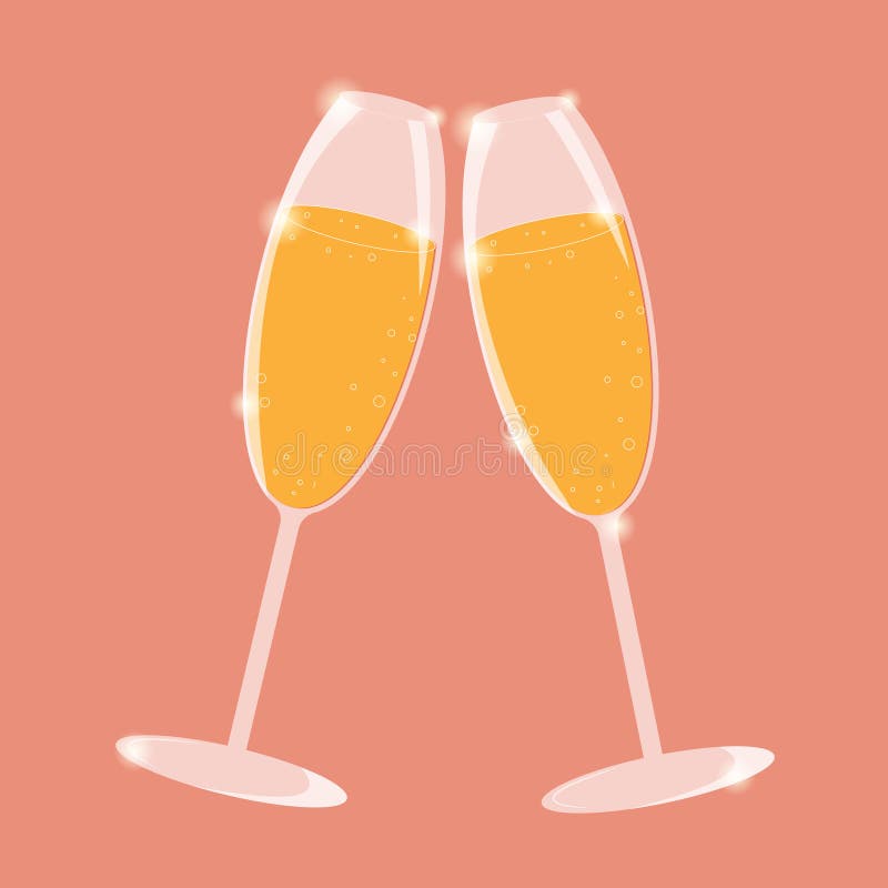 New Year Wine Glasses stock vector. Illustration of birthday - 261277393