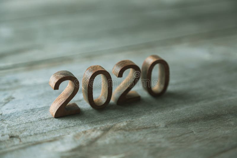 New Year 2020 Wood Number Happy New Year 2020 Concept Stock Photo ...