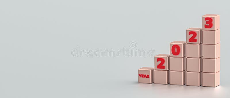 New Year 2023 Writing on a Pyramid of Cubes Stock Illustration ...