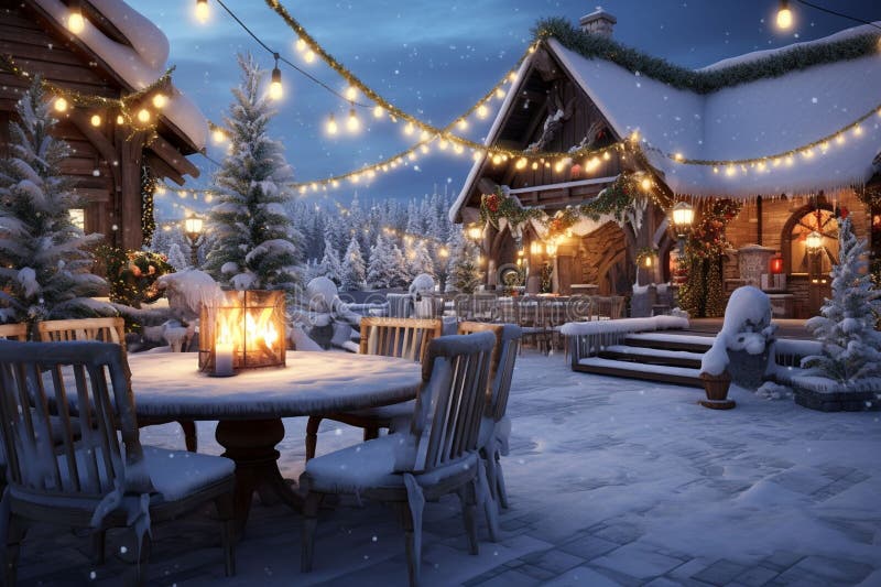 New Years Celebration in a Winter Wonderland Stock Illustration ...