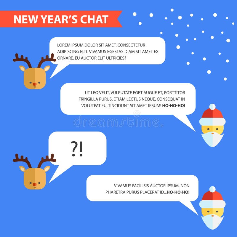 New years chat template stock vector. Illustration of conversation ...