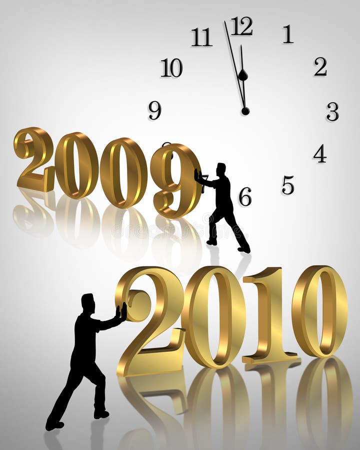 New Years Eve 2010 Graphic Clock Stock Illustration - Illustration of ...