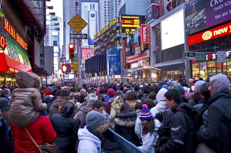 New Years Eve Crowd Times Square Editorial Stock Photo - Image of times ...