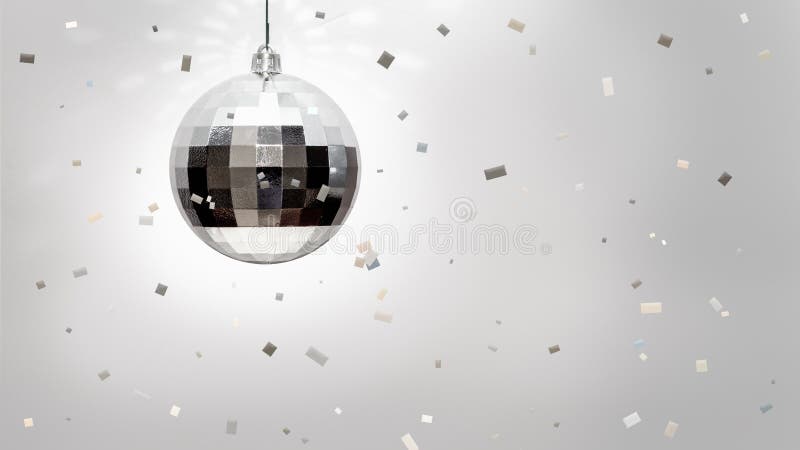 New Years Eve Disco Ball and Confetti Stock Photo - Image of ...