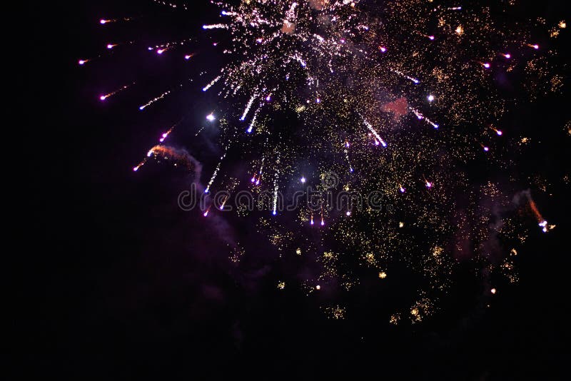 New Years Eve Fireworks, Several Rockets Exploding Colourfullyin the ...