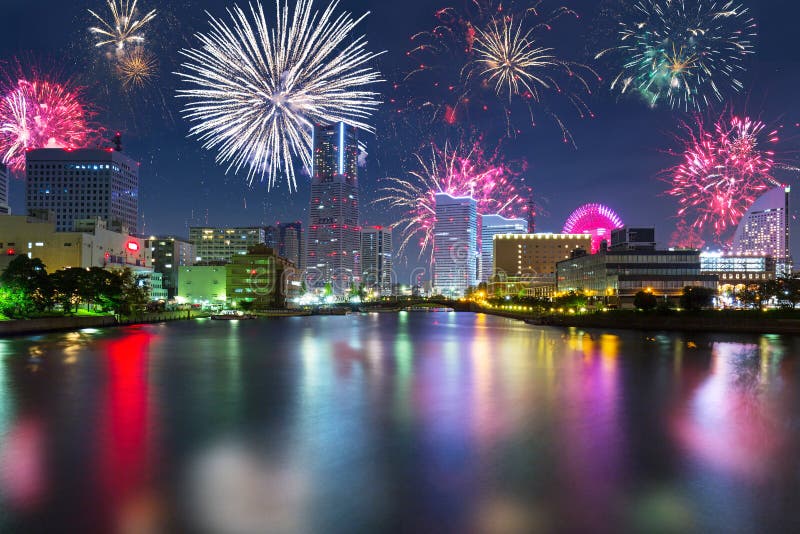 New Years Firework Display Yokohama Stock Photos - Free & Royalty-Free ...