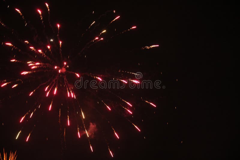 New Years Eve Fireworks, Several Rockets Exploding Colourfullyin the ...